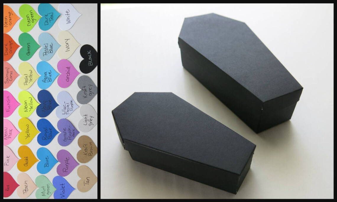 40 Color Coffin Treat Boxes Two Sizes Assembled or Craft - Etsy Australia