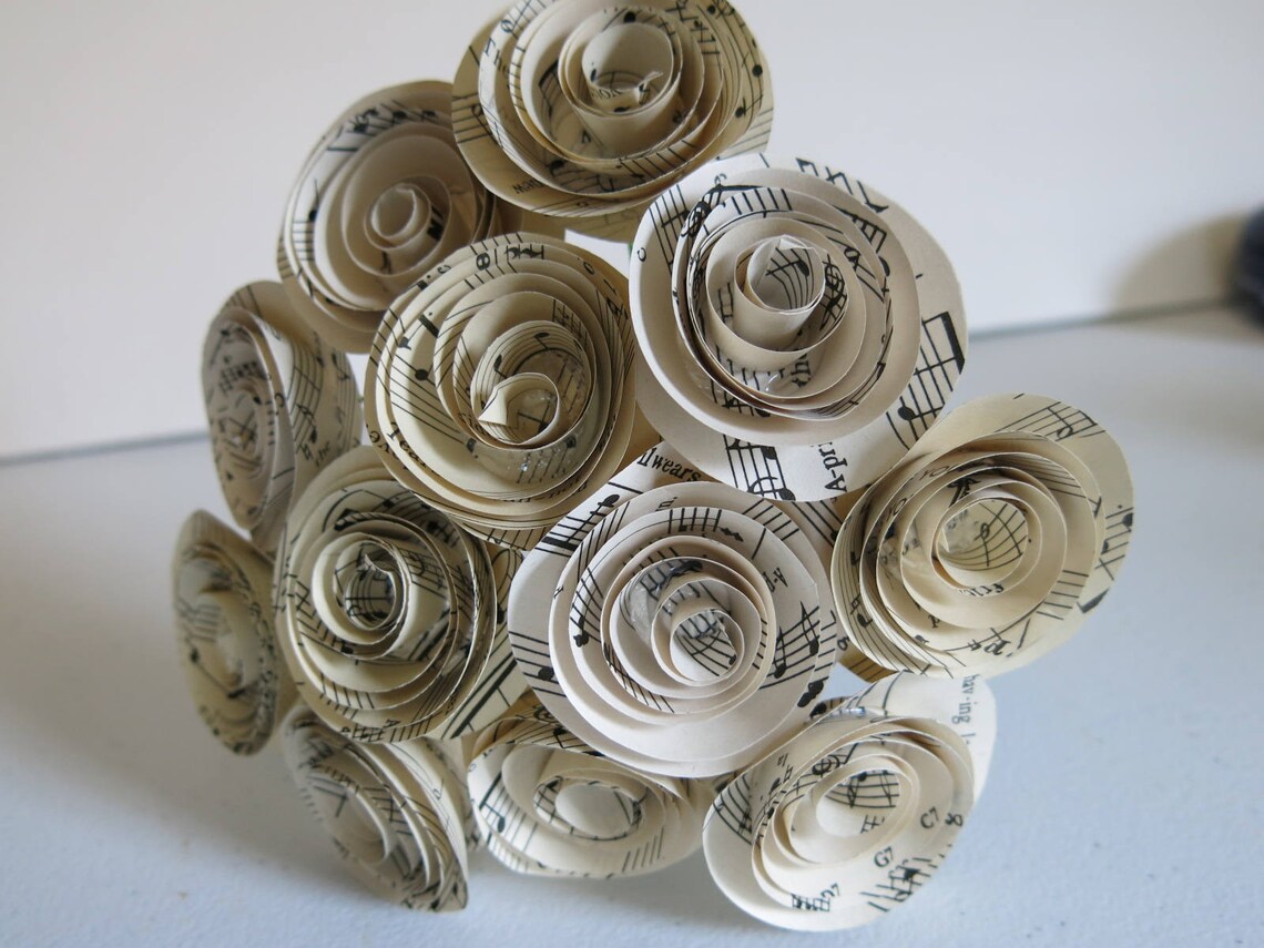 Sheet Music Paper Flowers for Centerpiece Musical Theme Party - Etsy