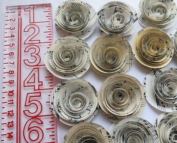 Sheet Music Paper Flowers for Centerpiece Musical Theme Party - Etsy