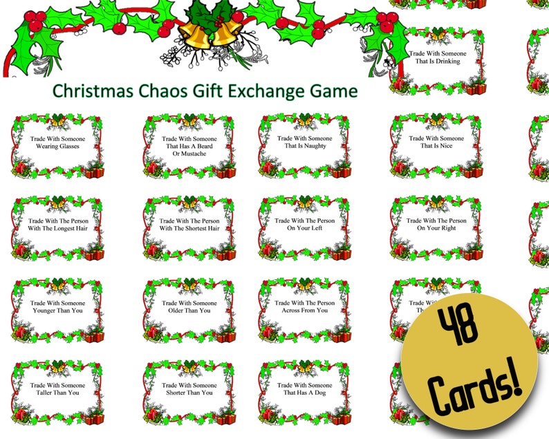 Christmas Chaos Gift Exchange Game Dirty Santa Yankee Swap - Etsy