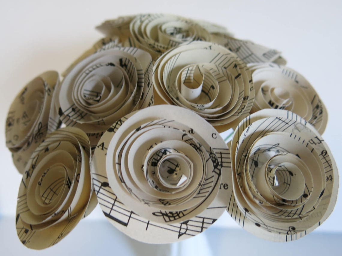 Sheet Music Paper Flowers for Centerpiece Musical Theme Party - Etsy