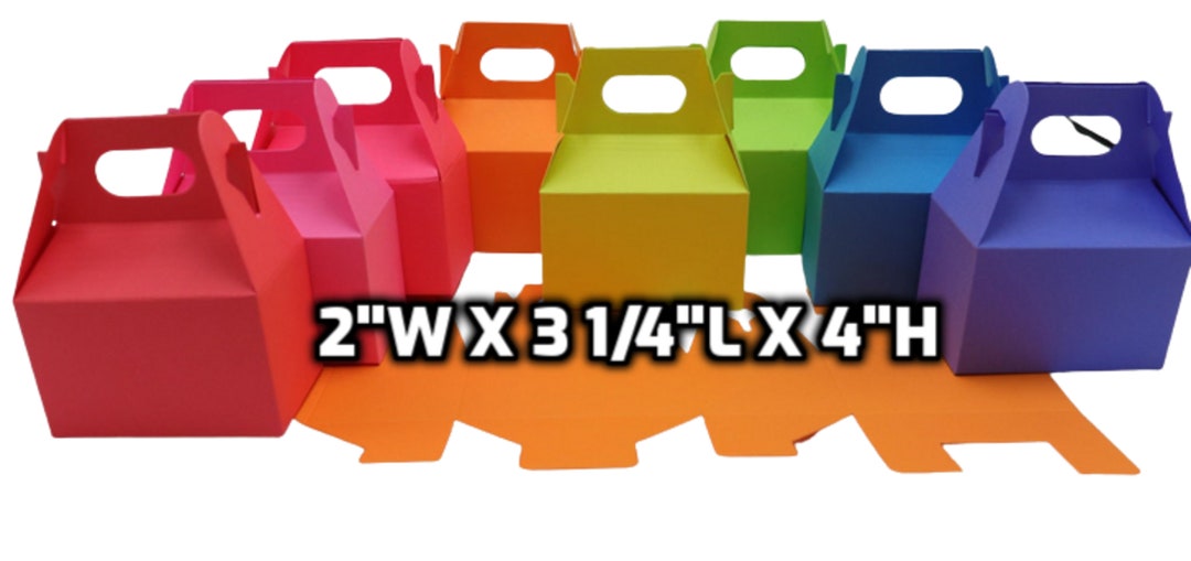 Neon Rainbow Paper Gable Treat Box - Wedding Party Favors - Candy Cup ...