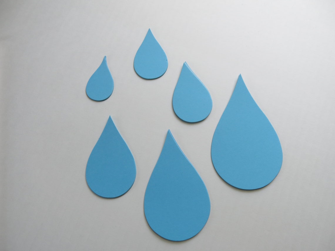 Rain Drop Die Cut Shapes 6 Sizes Raindrops Bulletin Board | Etsy