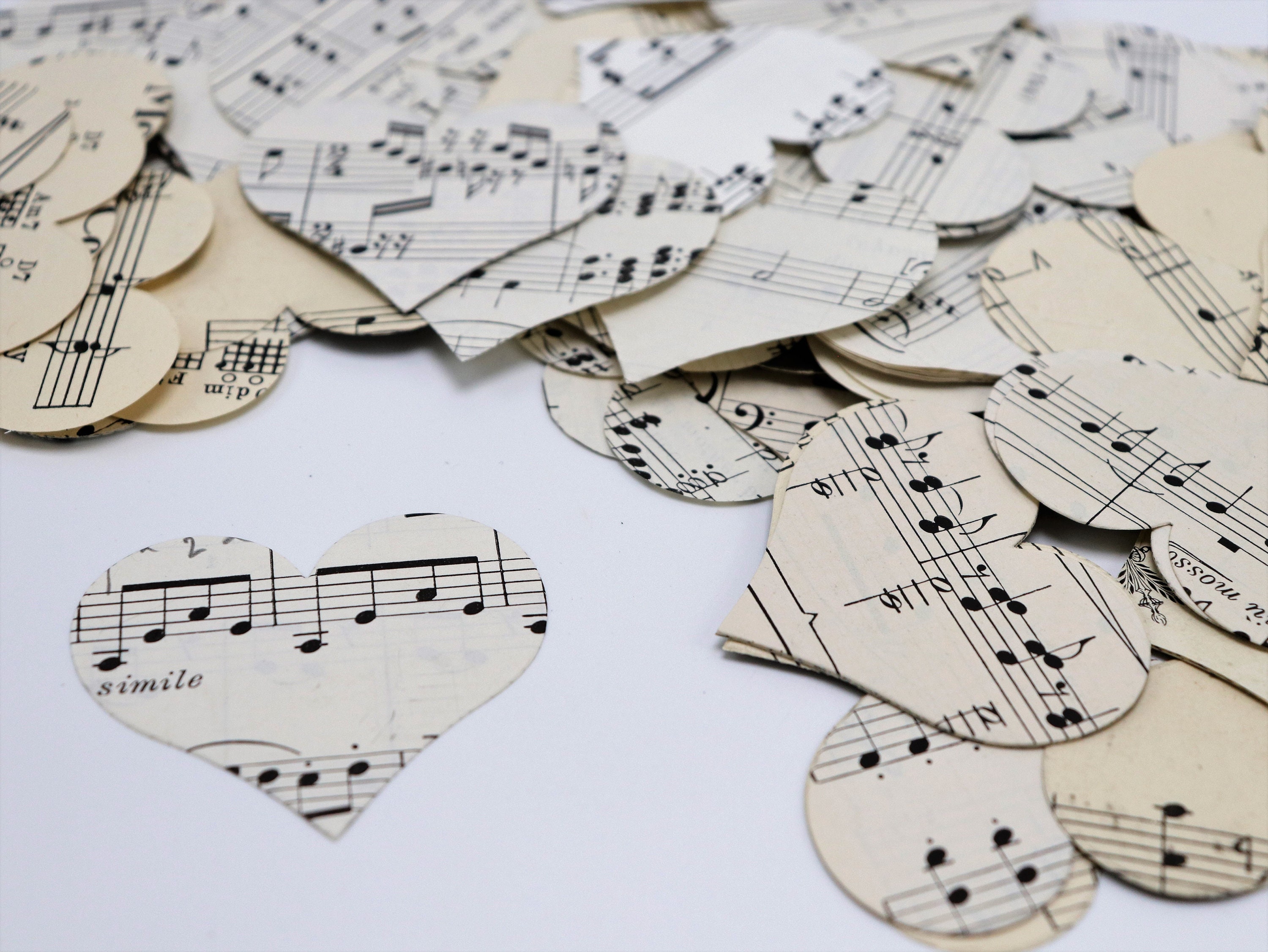 Vintage Music Hearts Confetti Music Theme Party Wedding - Etsy