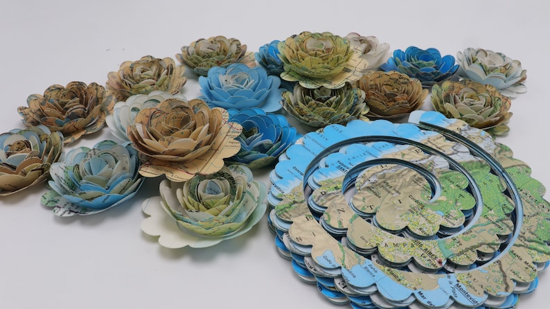 DIY Precut & Unrolled World Atlas Map Paper Flower Craft Kit - Etsy