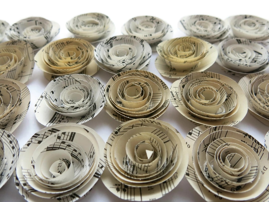 Music Note Paper Flowers - DIY or Assembled Set of 24 - Music Party ...