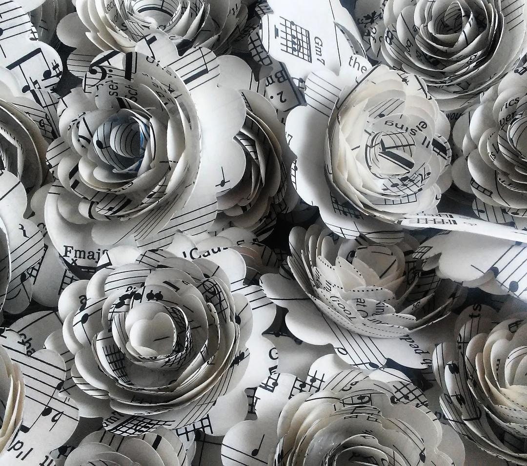 Vintage Sheet Music Paper Flowers, Loose or on Stems, 1.5 Inch - Etsy