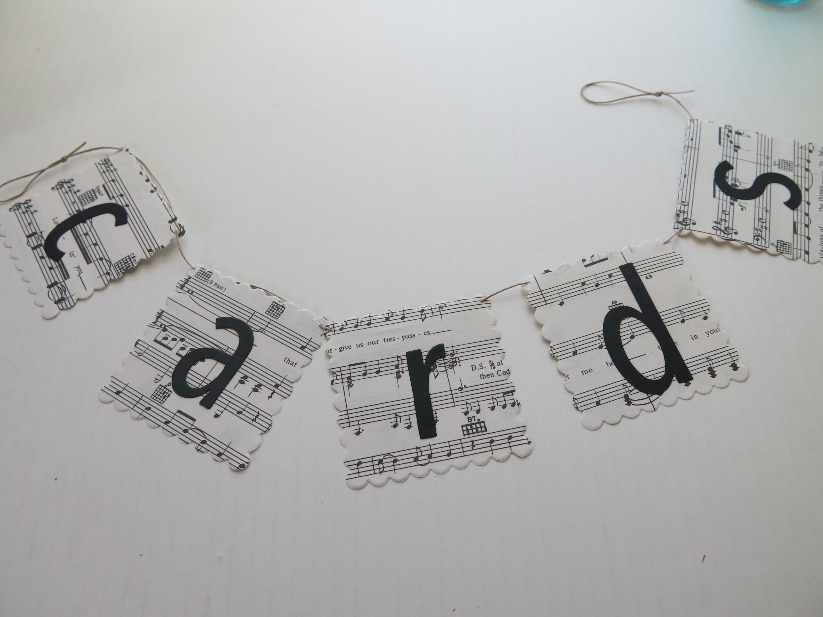 Music Cards Banner Petite Sheet Music Wedding Sign Bridal | Etsy