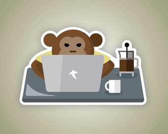 Monkey sticker | Etsy