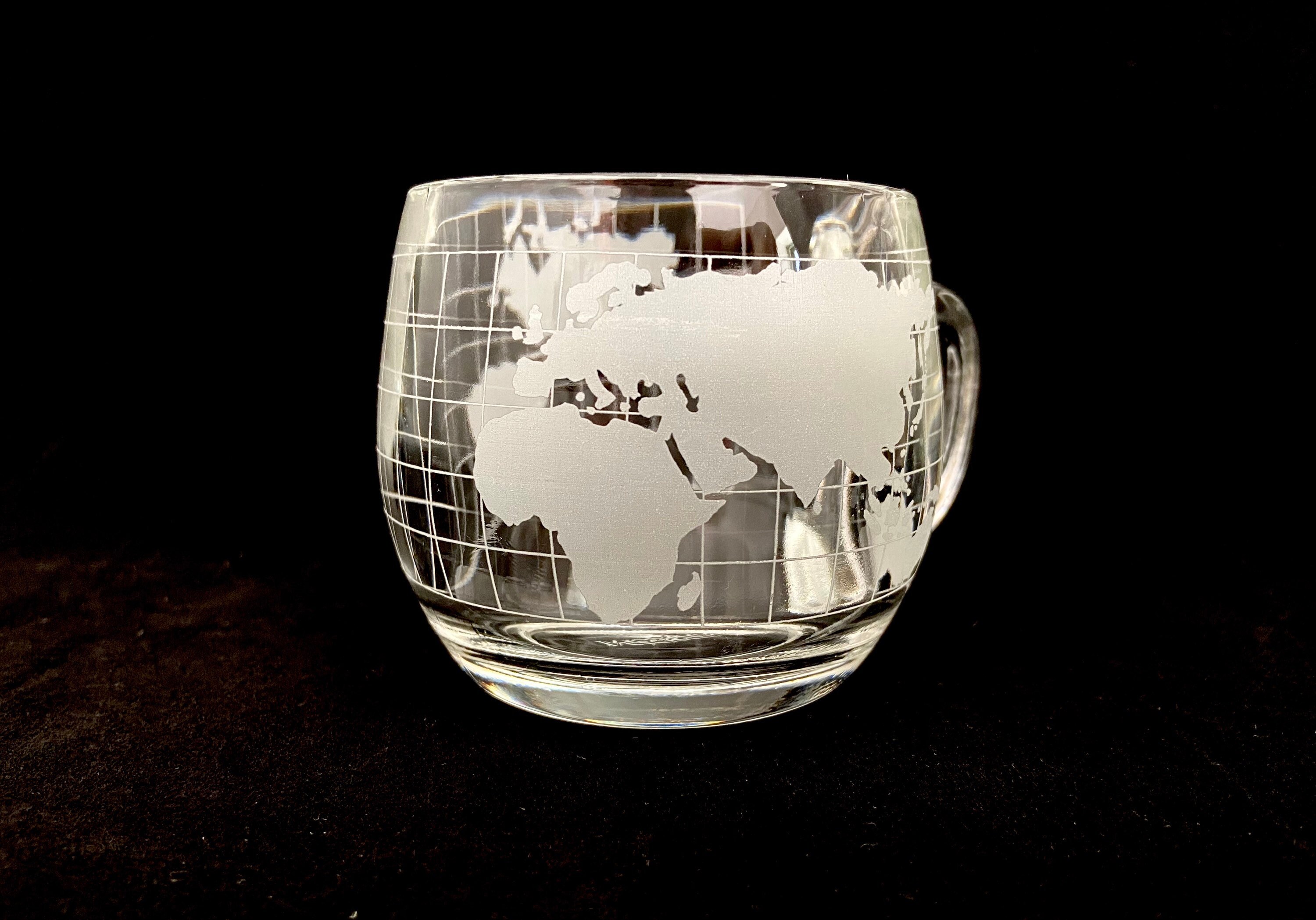 Etched World Globe Coffee Mug/ Vintage Promotional Map Mugs - Etsy