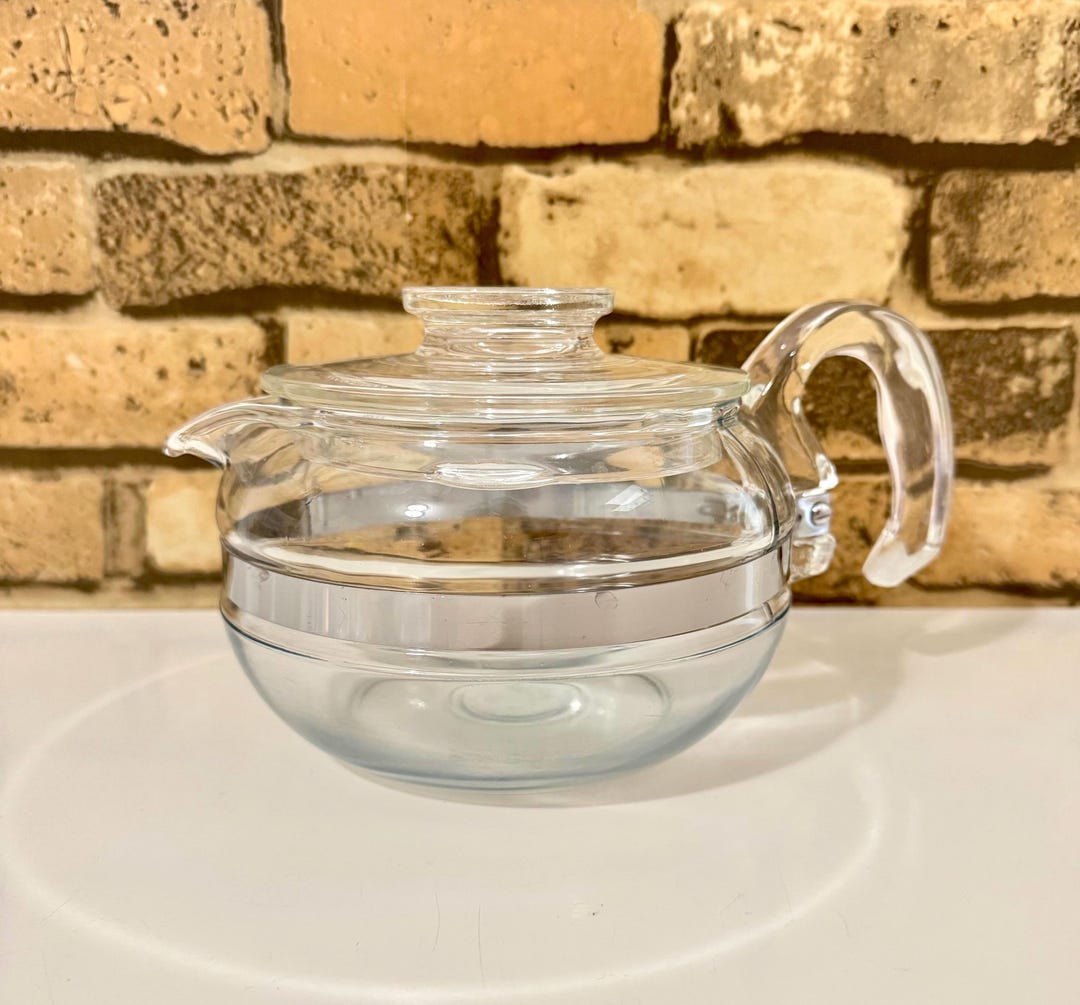 Pyrex Flameware 6-cup Clear Teapot 8446 / Vintage Pyrex Flameware ...