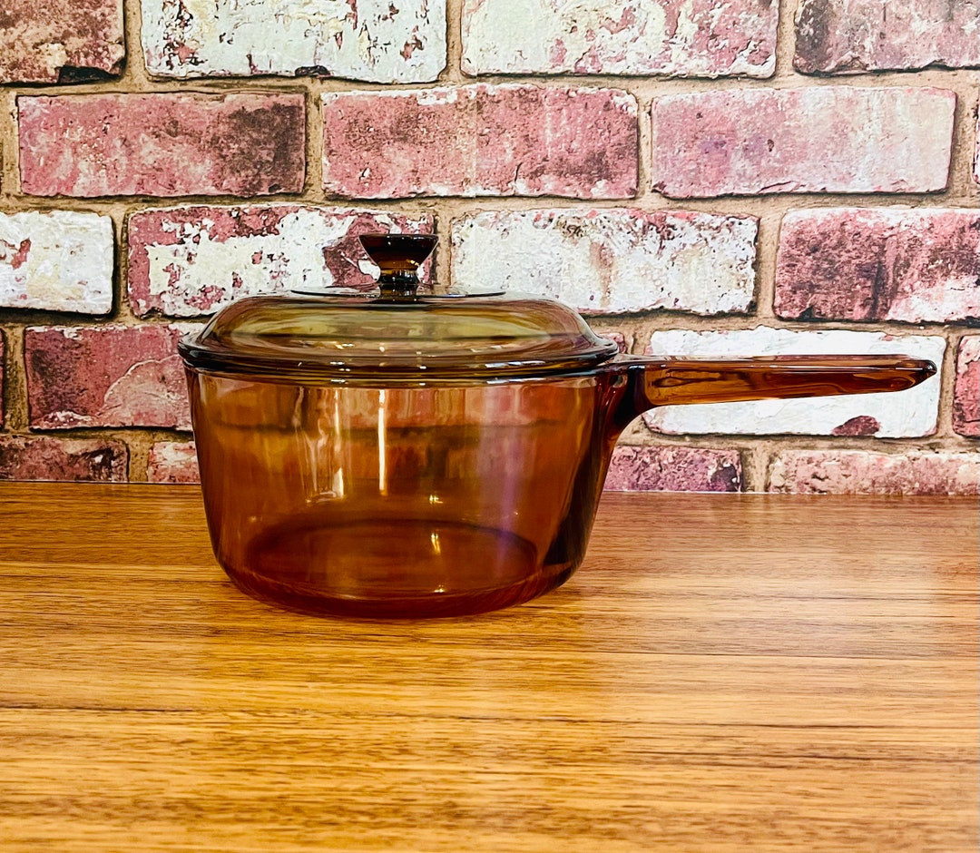 Vision Corning Fireside Brown 1.5L Sauce Pot W/ Lid / Vintage Corning ...