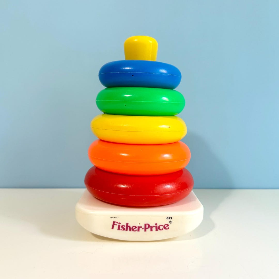 Fisher Price Rock-a-stack Plastic Rings #627 Vintage Toy / Vintage 1980 ...