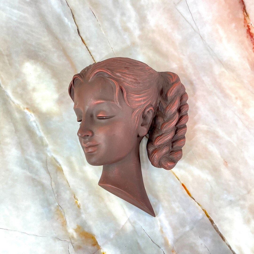 Achatit Handarbeit Handiwork Vintage Art Deco Style Yonng Lady Face ...