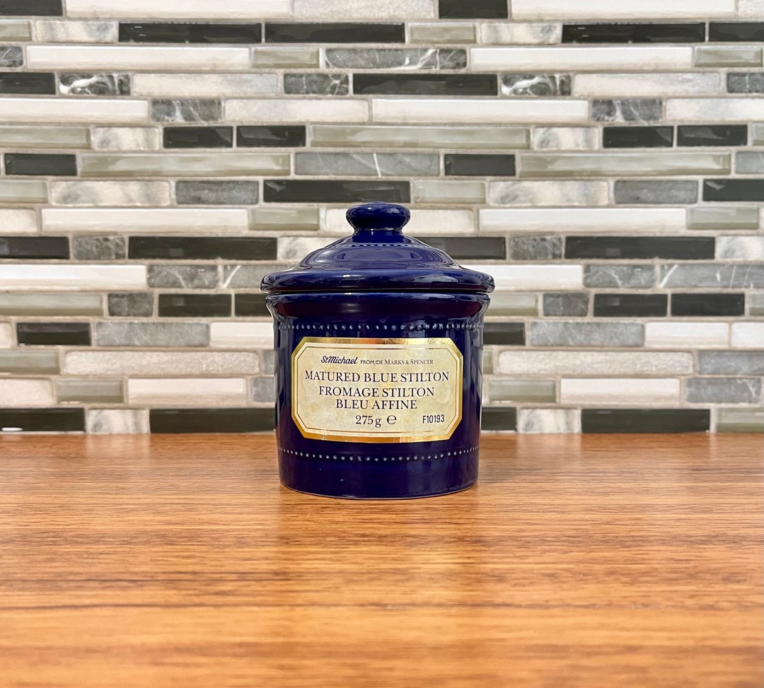 St. Michael Marks and Spencer Cobalt Blue Matured Blue Stilton Cheese ...