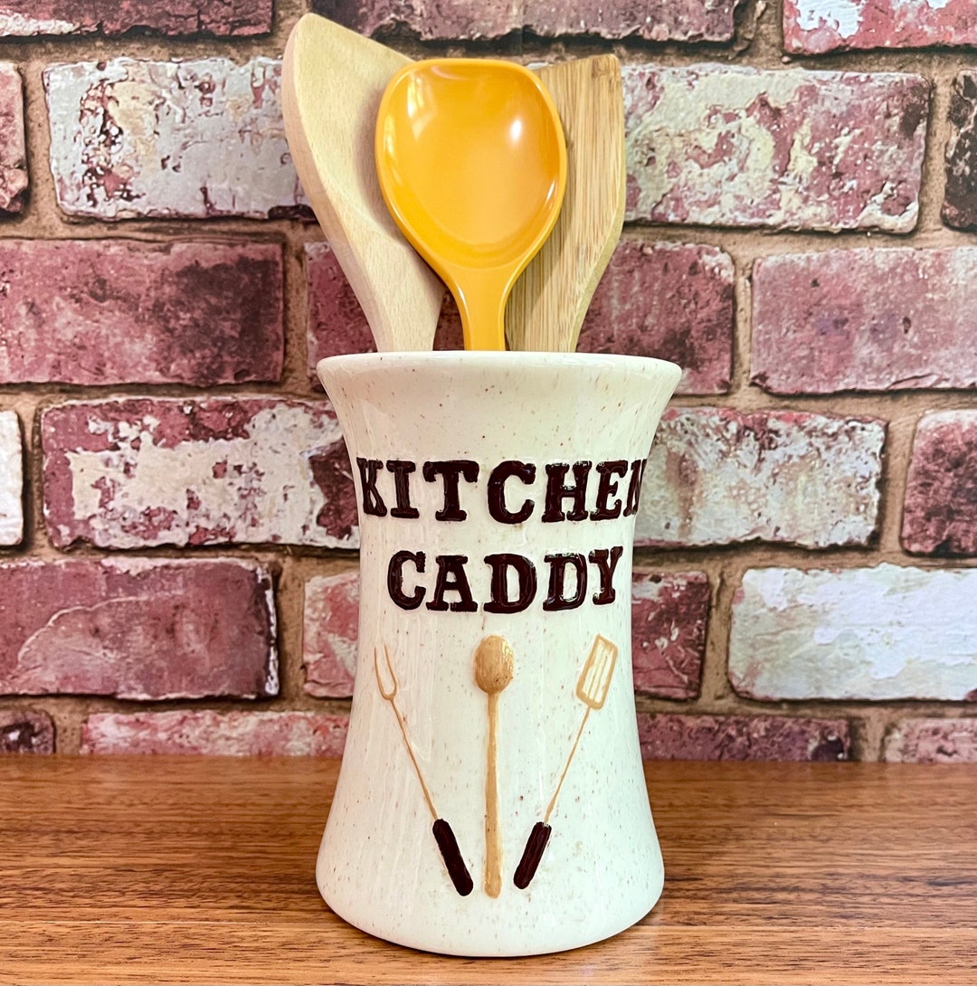 Ceramic "kitchen Caddy" Utensil Holder Studio Pottery / Retro Ceramic ...