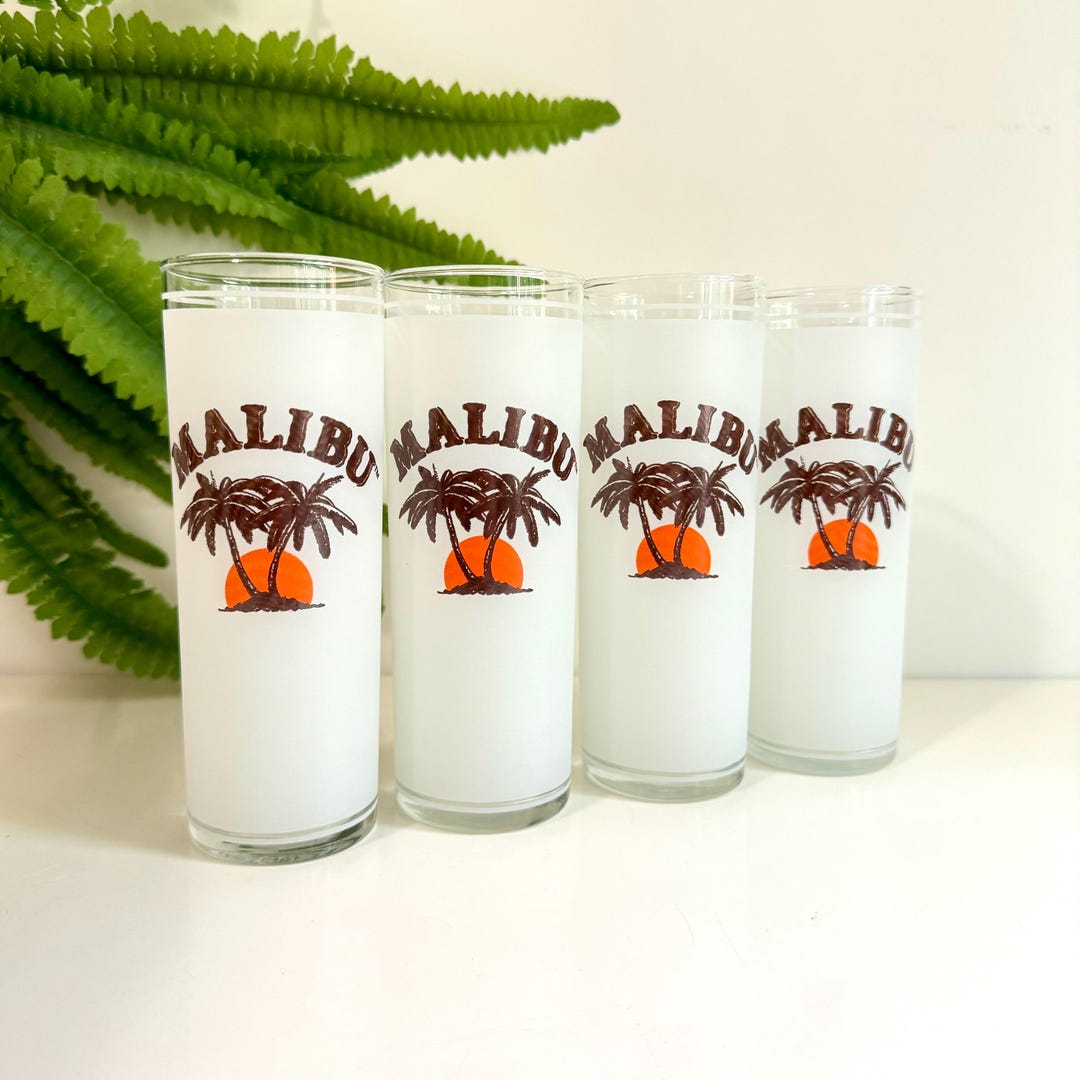 Malibu Coconut Rum Promotional Frosted Tom Collins Cocktail Glasses ...