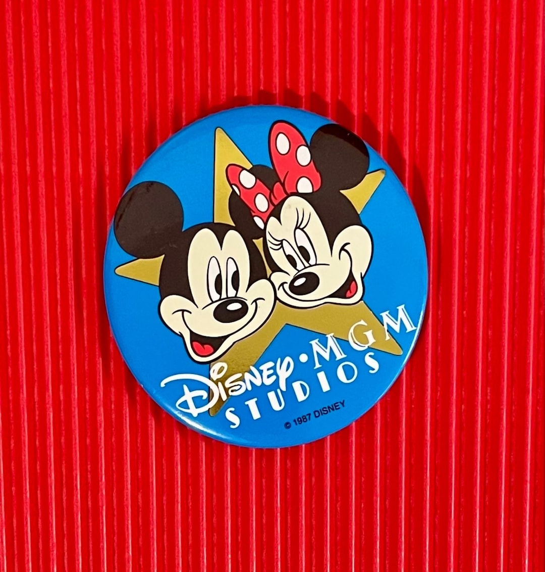 Disney MGM Studios Mickey and Minnie 3” Pin Back Button / Vintage ...