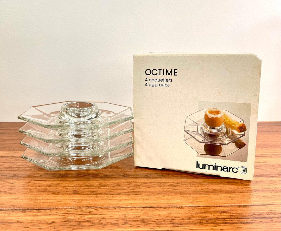 Luminarc France Egg Cups ~ Octime Clear Plate / Vintage Luminarc Clear ...