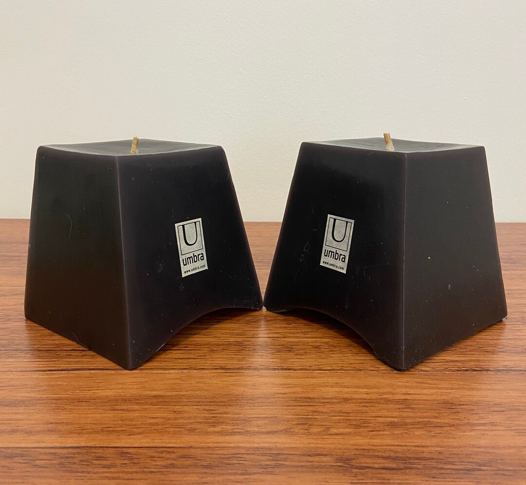 Umbra Dark Purple Large Block Candles / Vintage Eggplant Coloured Block ...
