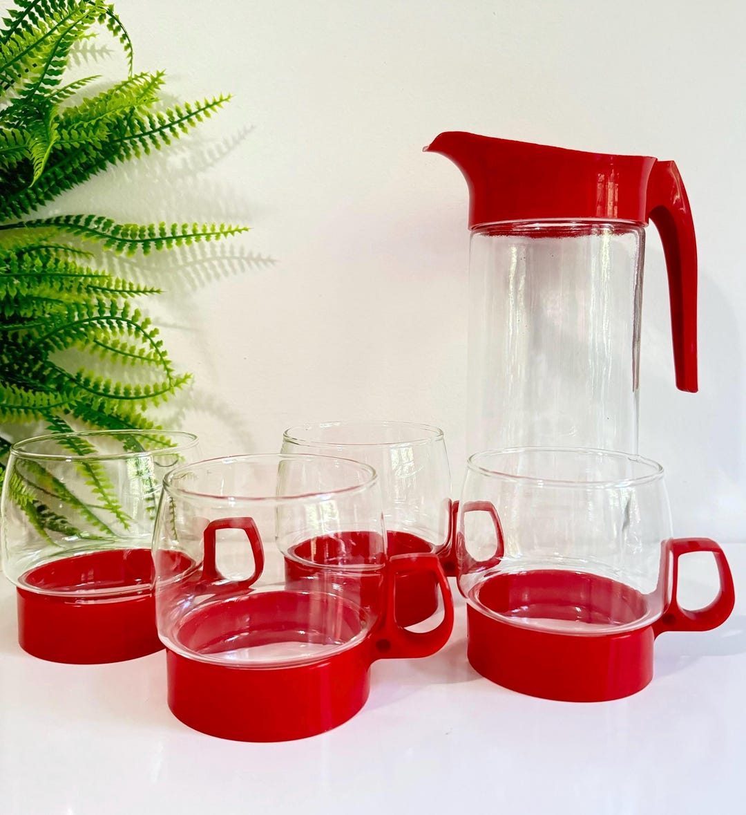 Consumers Glass Co. Pitcher and Matching Glass Set / Retro Glass and ...
