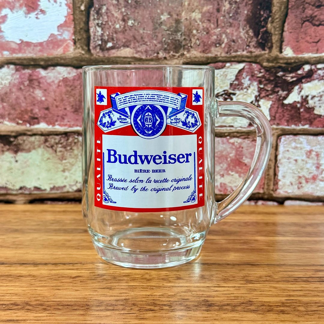 Budweiser Handled Beer Stein / Retro Luminarc Budweiser Glass Beer ...