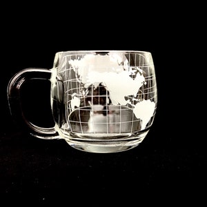 Etched World Globe Coffee Mug/ Vintage Promotional Map Mugs - Etsy