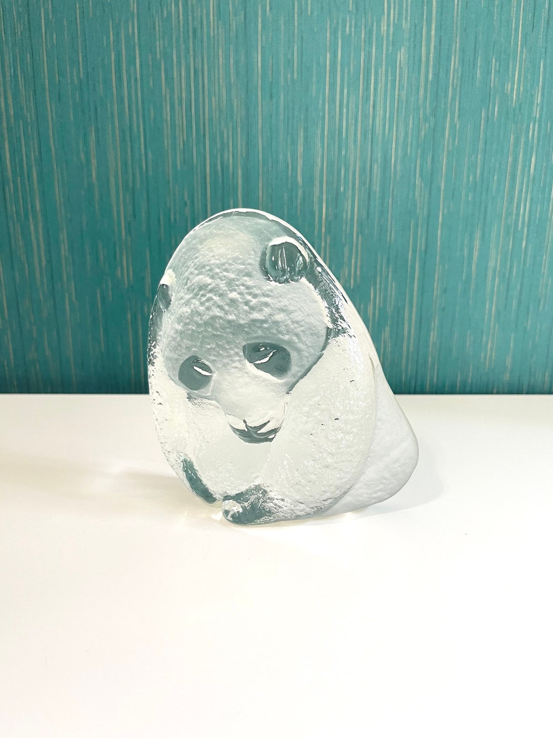 Viking Glass Panda Bear Art Glass Sculpture / Vintage Viking Glass ...