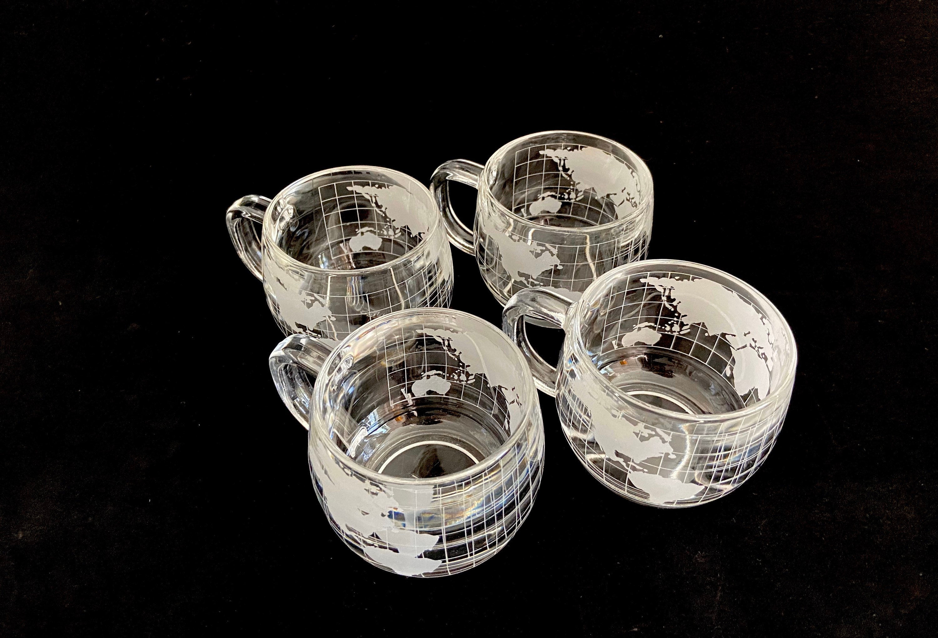 Etched World Globe Coffee Mug/ Vintage Promotional Map Mugs - Etsy