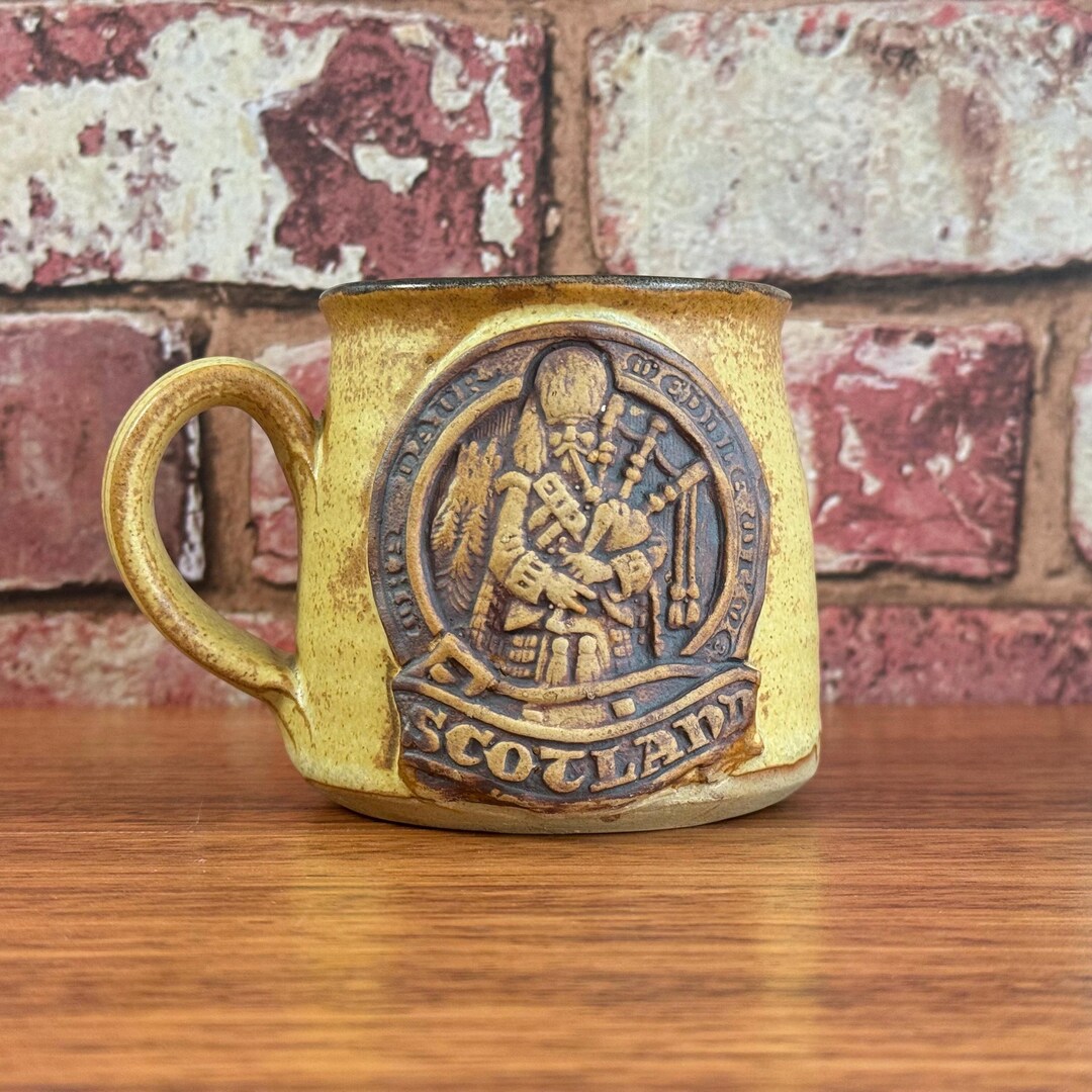 Half Pint Tankard Stonebridge Pottery Scotland Bagpipes Stoneware ...