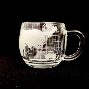 Etched World Globe Coffee Mug/ Vintage Promotional Map Mugs - Etsy