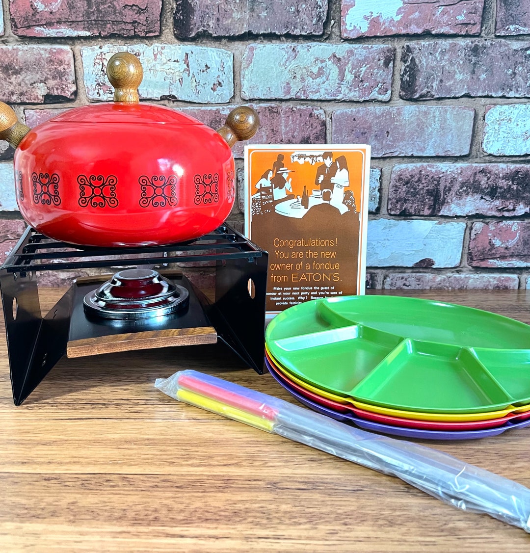 Eatons Meat Fondue Complete Set in Original Box / Vintage Fondue Pot W ...