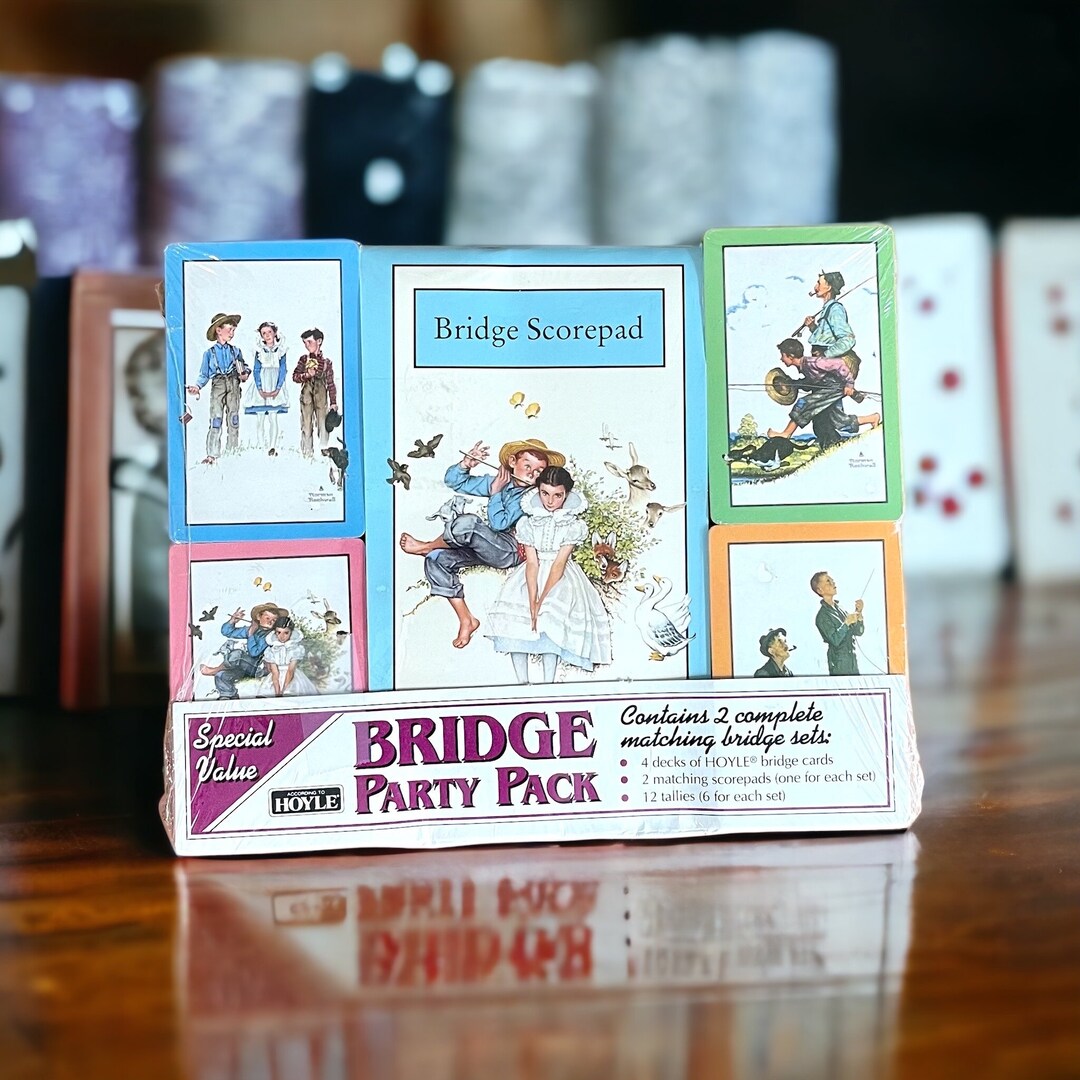 Hoyle Bridge Party Pack Playing Cards ~ Norman Rockwell Illustrated ...
