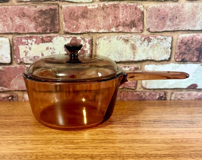 Vision Corning Fireside Brown 1.5L Sauce Pot W/ Lid / Vintage Corning ...