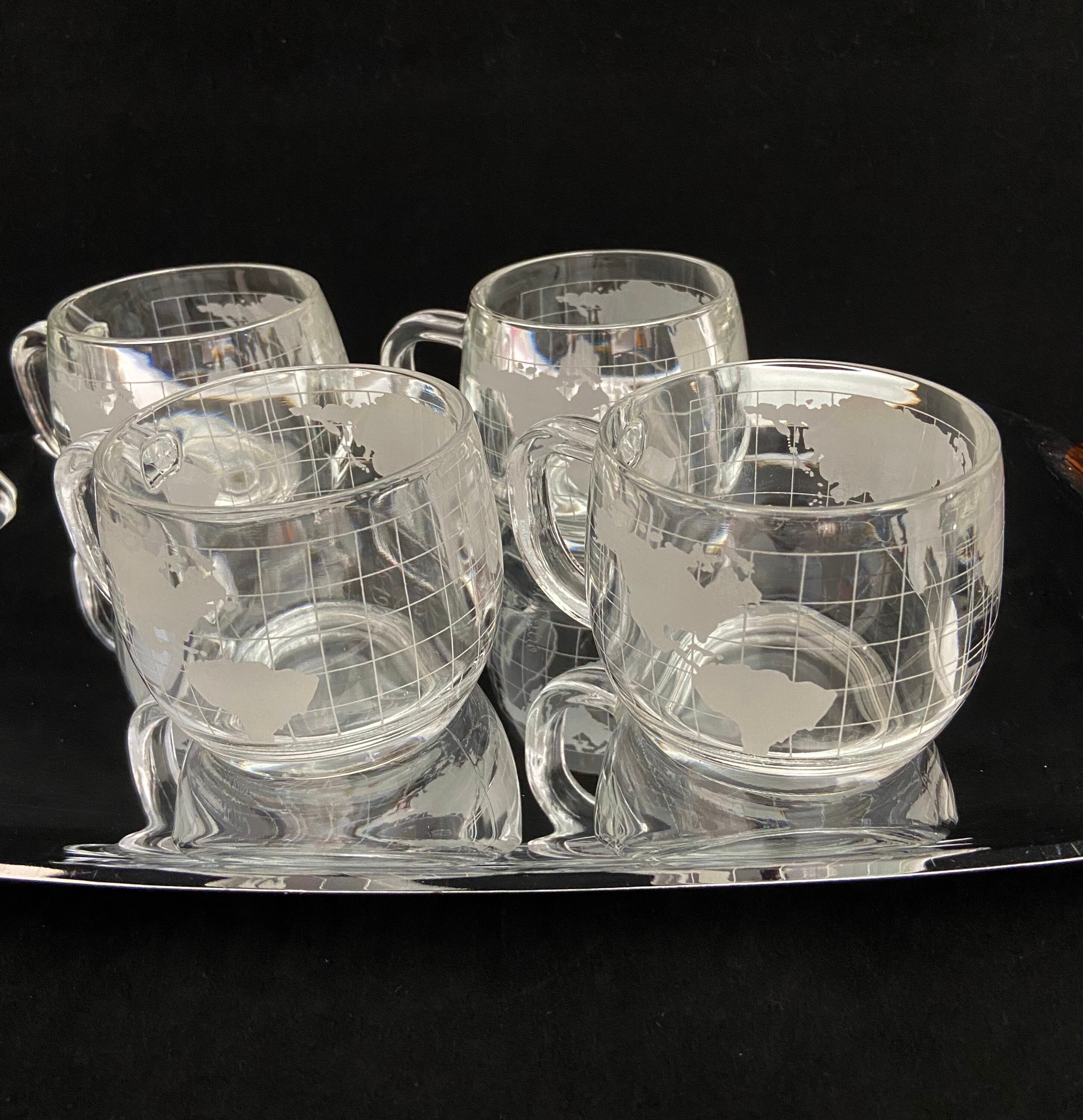 Etched World Globe Coffee Mug/ Vintage Promotional Map Mugs - Etsy