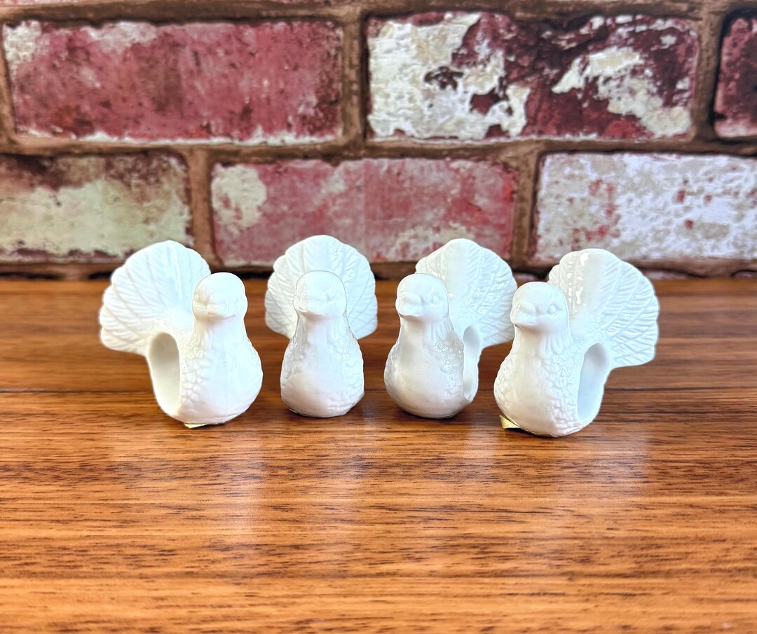 White Dove Ceramic Napkin Holders Set of 4 / Vintage Abbott Giftware ...