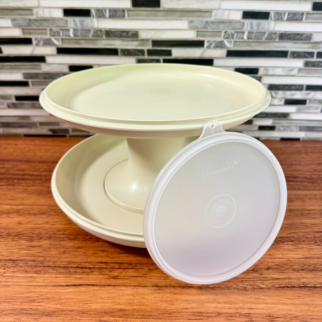 Tupperware Serve-it-all Almond Pedestal Set / Vintage Tupperware Serve ...