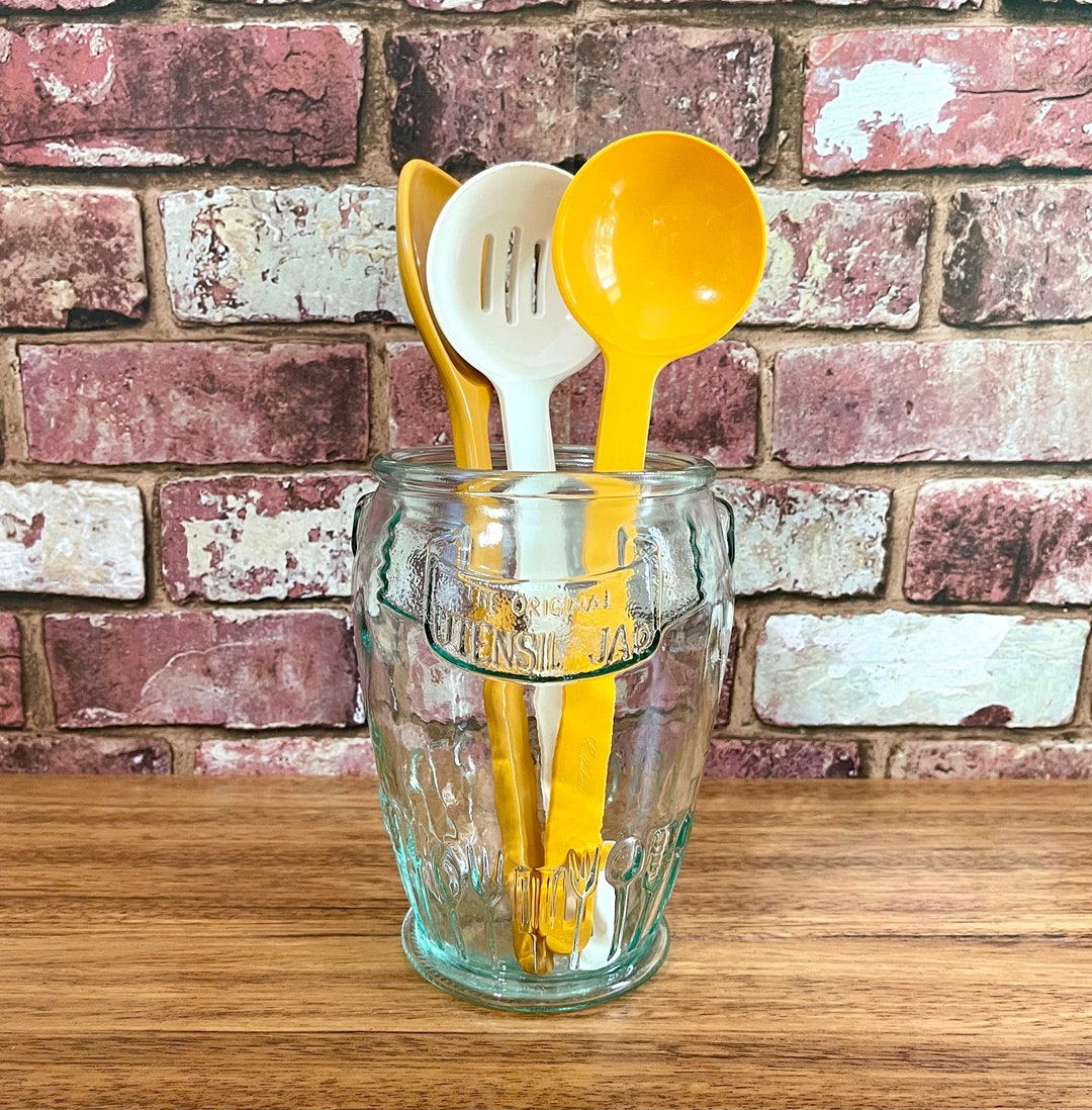 The Original Utensil Jar Clear Utensil Holder Vetreria - Etsy