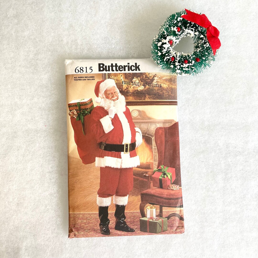 Butterick Santa Suit Sewing Pattern #6815 UNCUT / Vintage Santa Holiday ...