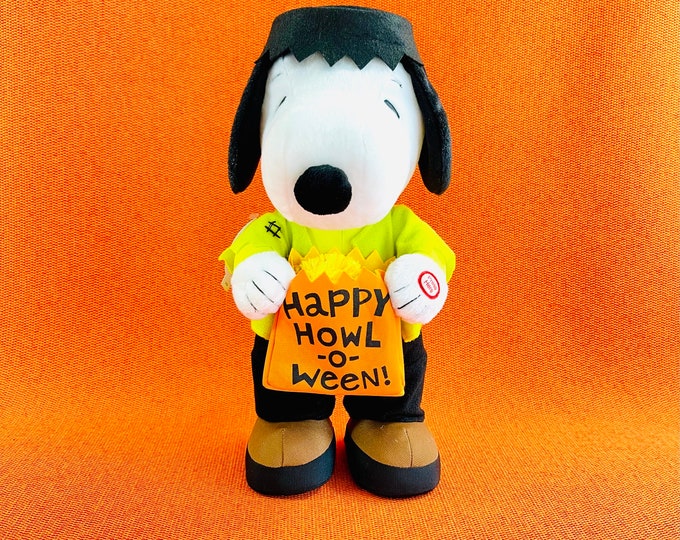 Hallmark Peanuts Frankenbeagle Snoopy & Woodstock "happy Howl~o~ween ...