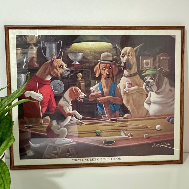 Dogs Playing Pool - Etsy