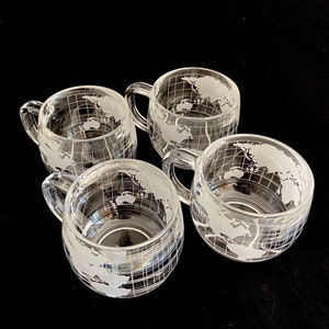 Etched World Globe Coffee Mug/ Vintage Promotional Map Mugs - Etsy