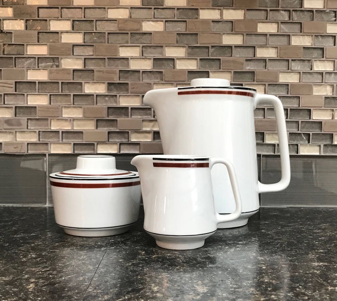 Lubiana Teapot Set W/ Matching Sugar Bowl and Creamer / Vintage Lubiana ...
