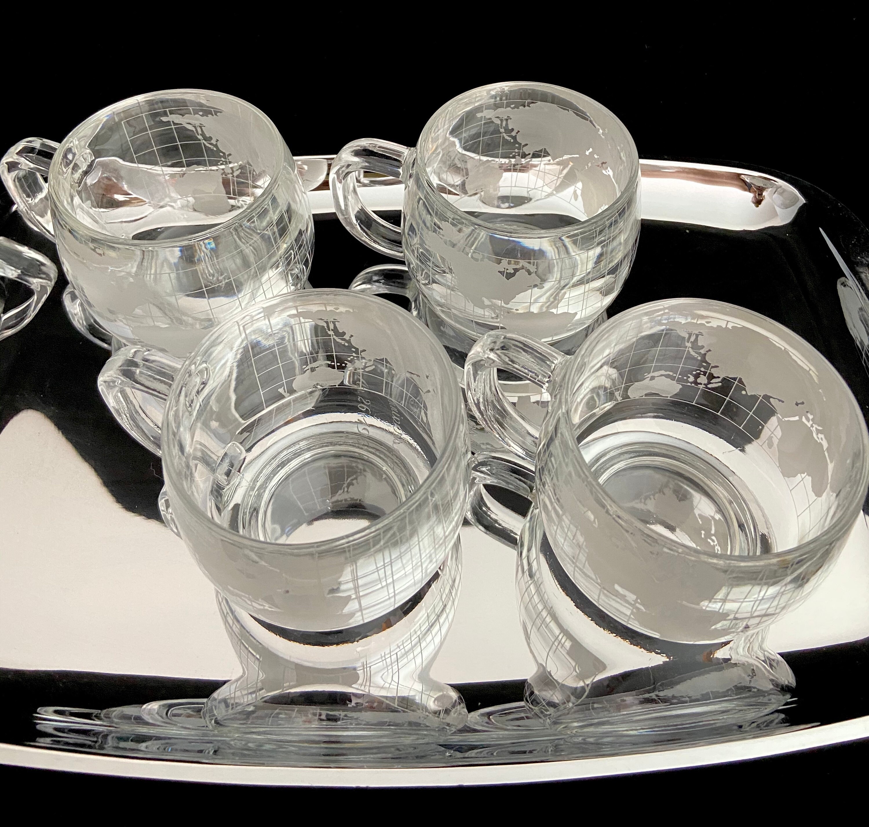 Etched World Globe Coffee Mug/ Vintage Promotional Map Mugs - Etsy