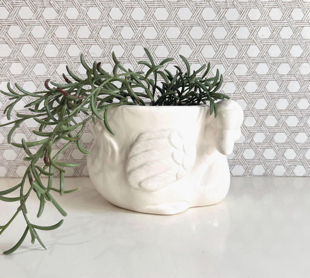 Vintage White Goose Shaped Ceramic Planter / Vintage F.W Woolworth ...