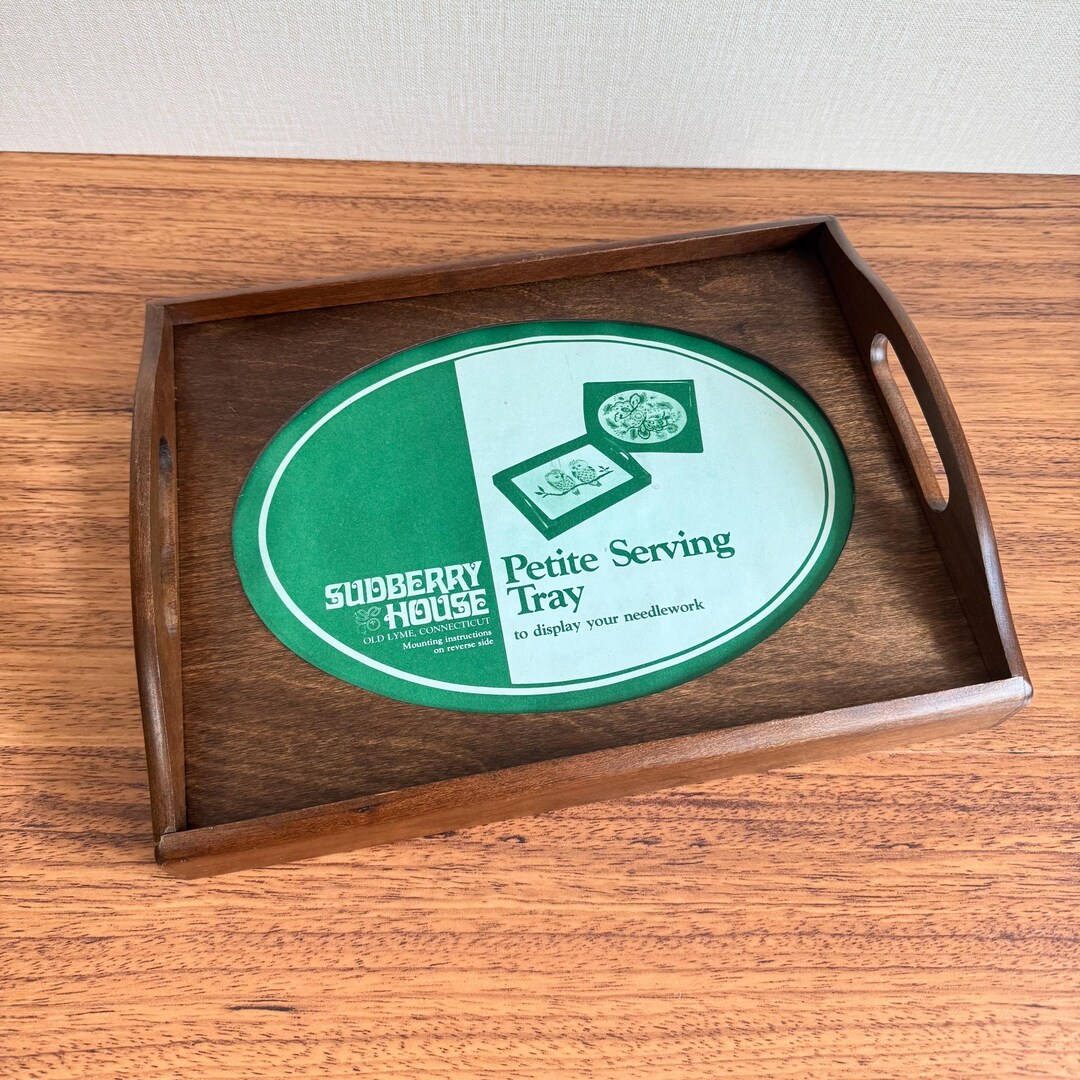 Needlepoint Display Wood Petite Serving Tray by Sudberry House / Retro ...
