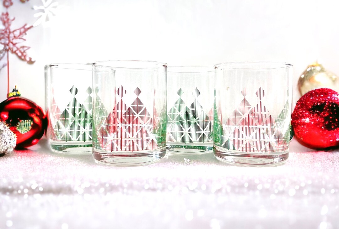 Panache by Dema Line Art Christmas Tree Tumblers / Vintage Festive ...