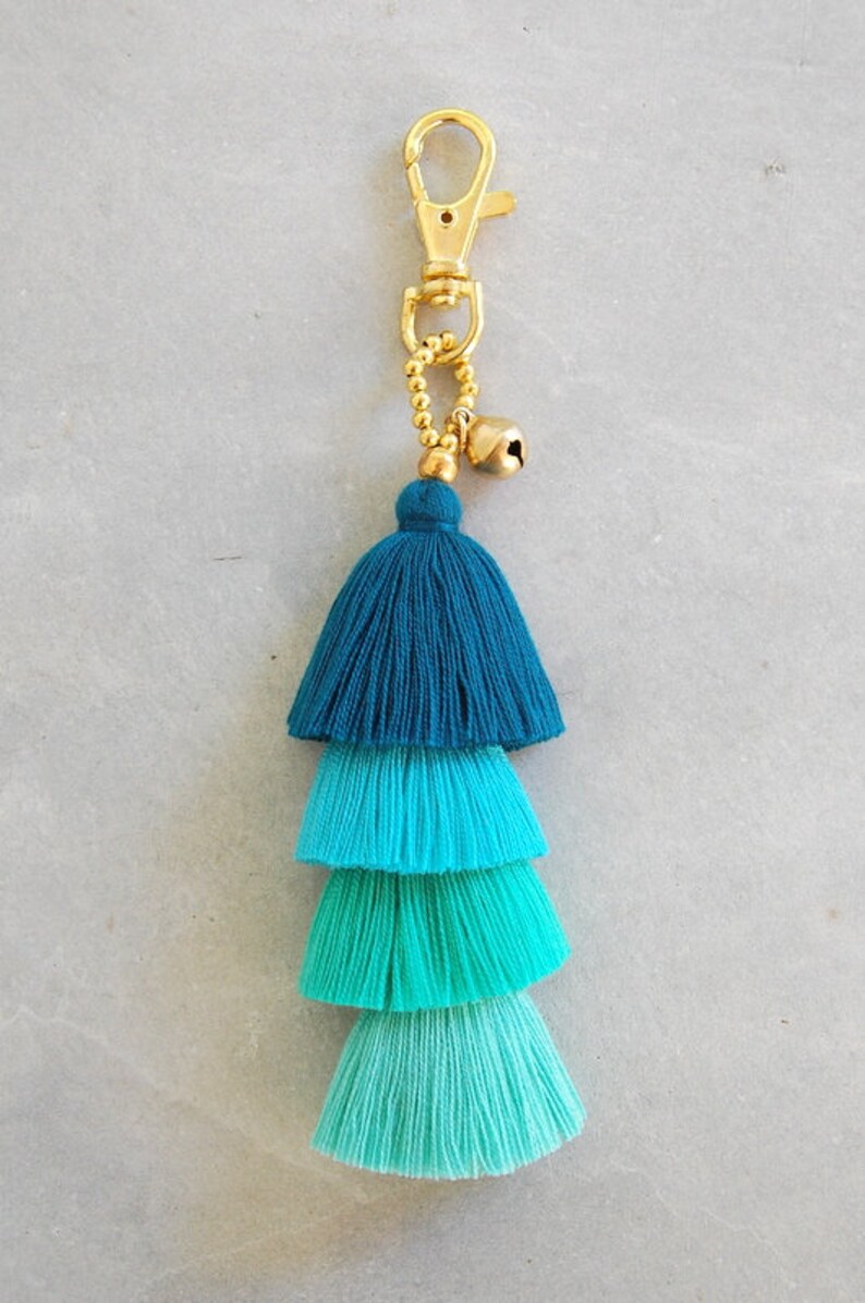 Handmade Ombre Mint Green Tassel Zipper Charm - Etsy