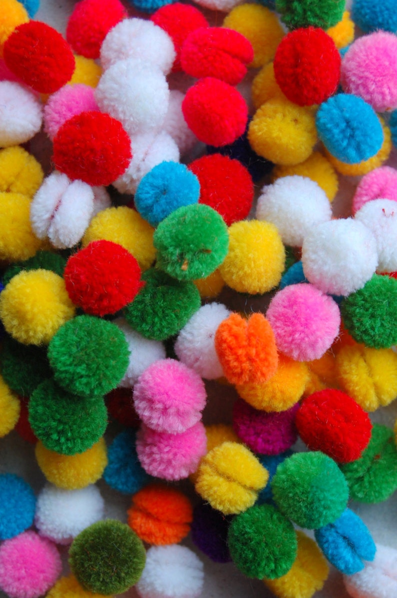 100 PCS X Mini Pom Poms Handmade DIY Craft Supply in Mixed Colors - Etsy