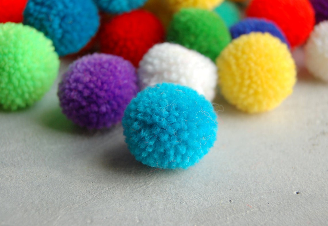 50 PCS X Medium Pom Poms Handmade DIY Craft Supplies in Mixed - Etsy